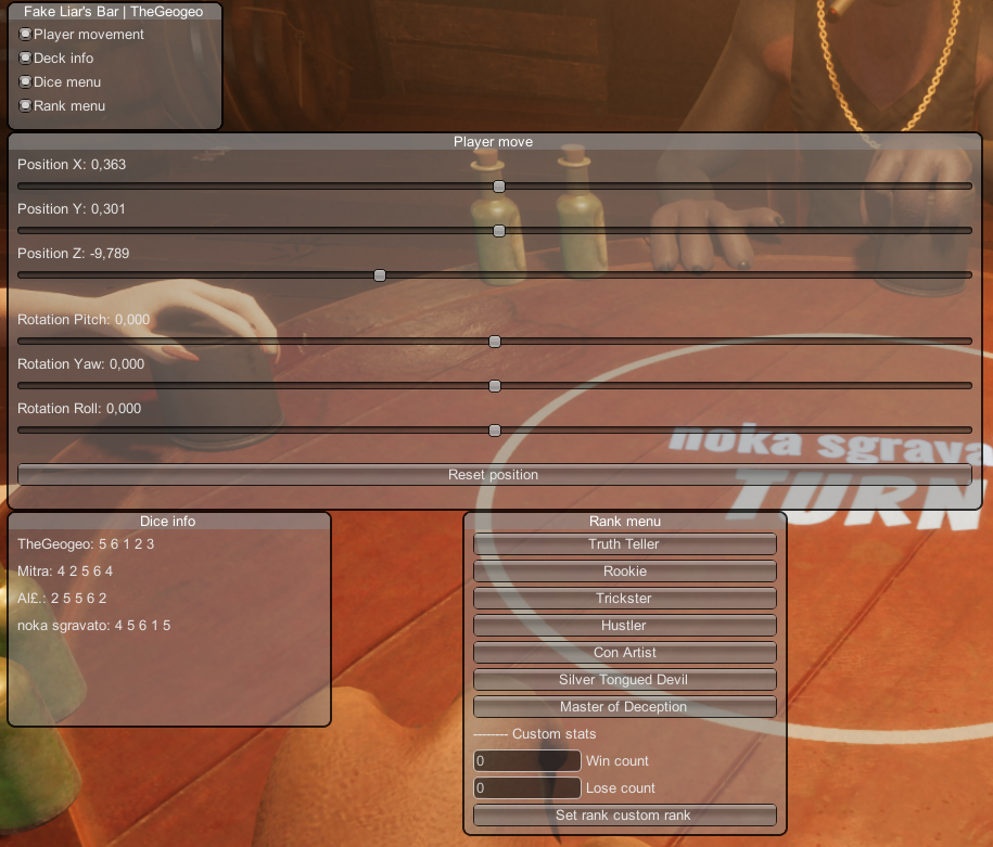 Liar's Bar Hack :: DECK INFO / PLAYER MOVE / ADD STATS - Pozostałe gry ...